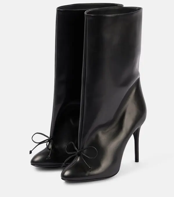 Alaïa 90 Bow-detail Leather Ankle Boots