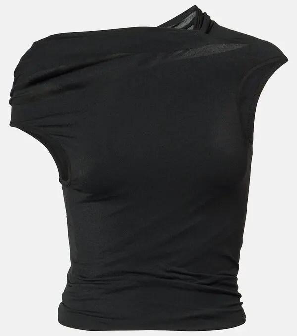Rick Owens Draped Jersey Minidress - Black