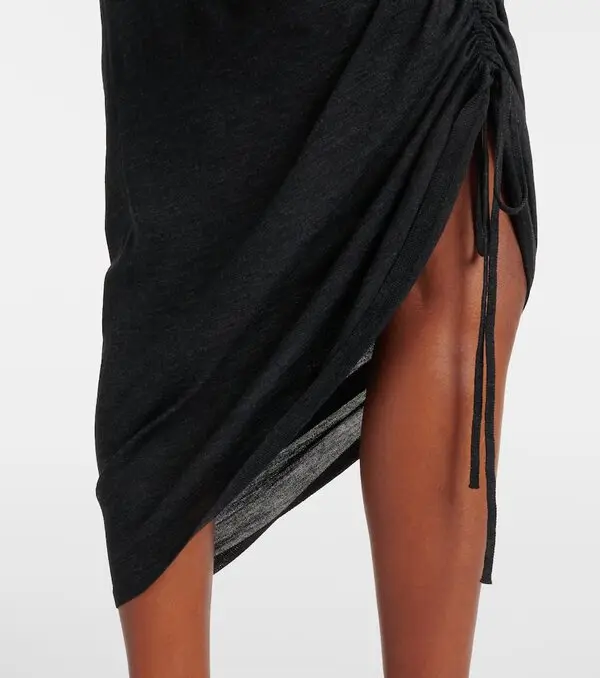 Alaïa Draped Wool Turtleneck Dress