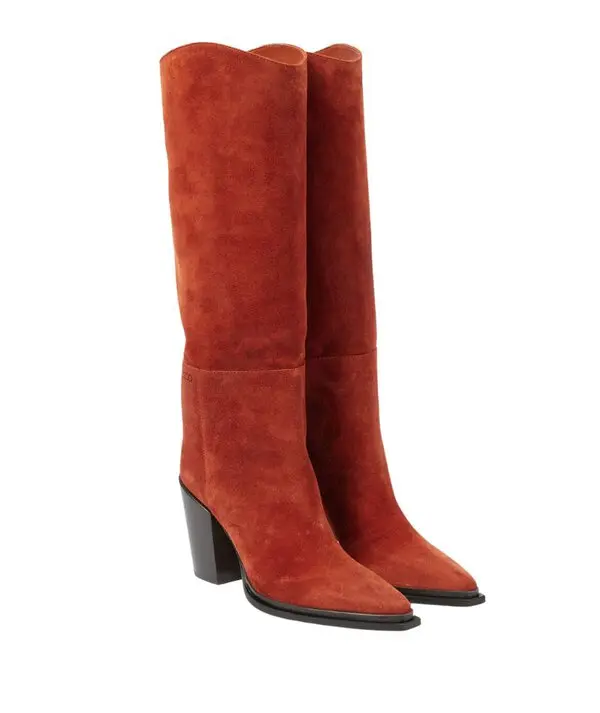 JIMMY CHOO Cece 80 Suede Knee-high Boots - Red