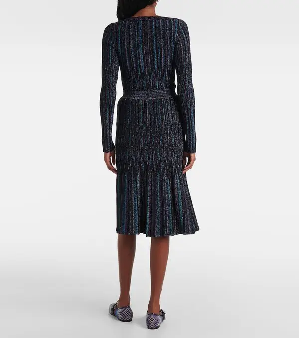 Missoni Pleated Lamé Midi Skirt