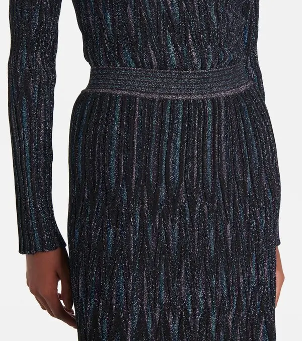 Missoni Pleated Lamé Midi Skirt