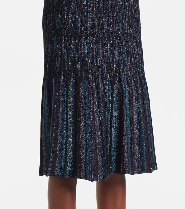 Missoni Pleated Lamé Midi Skirt