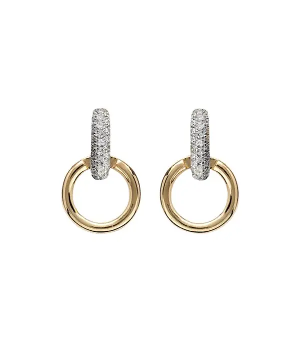 STONE AND STRAND Horsebit 14kt Diamond Earrings - Gold