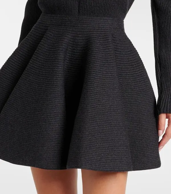 Alaïa Wool-blend Miniskirt - Black