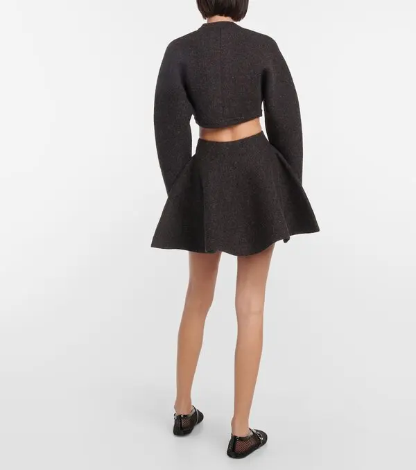 Alaïa Wool-blend Miniskirt - Grey