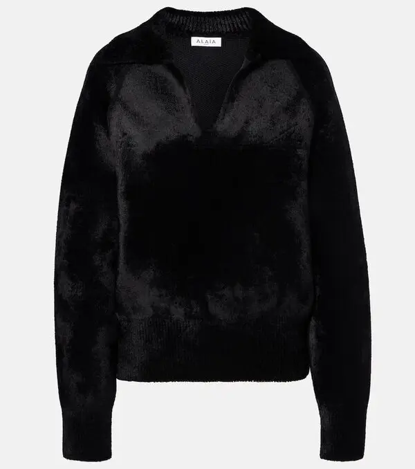 Alaïa Wool-blend Polo Sweater