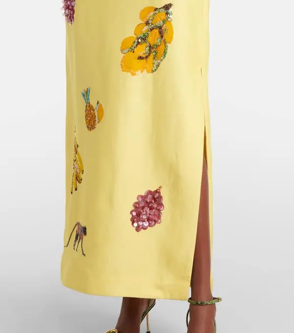 Alemais AlMais Diamond Dancer Linen-Blend Midi Dress In Yellow - 30% Off |  Editorialist