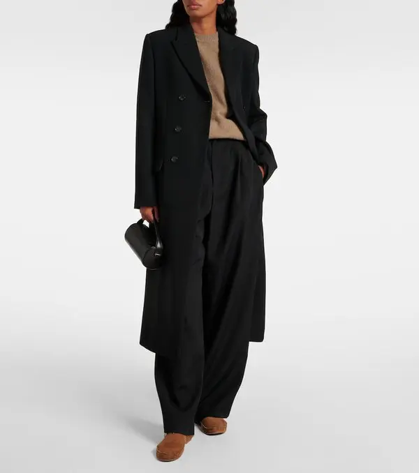 THE ROW Tyler Shearling-lined Suede Moccasins - Brown