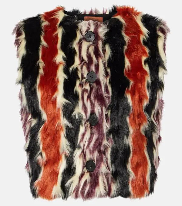 Missoni Striped Faux Fur Vest - Multicoloured
