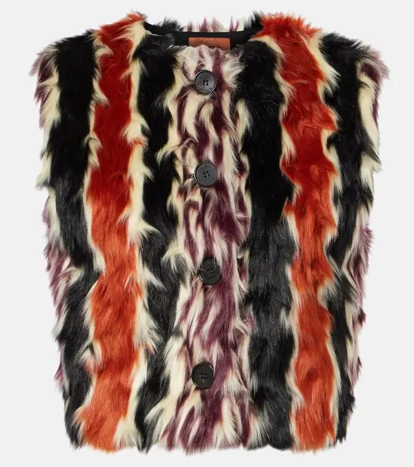 Missoni Striped Faux Fur Vest - Multicoloured