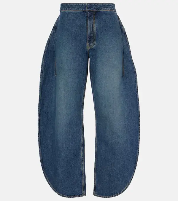 Alaïa High-rise Barrel-leg Jeans - Blue