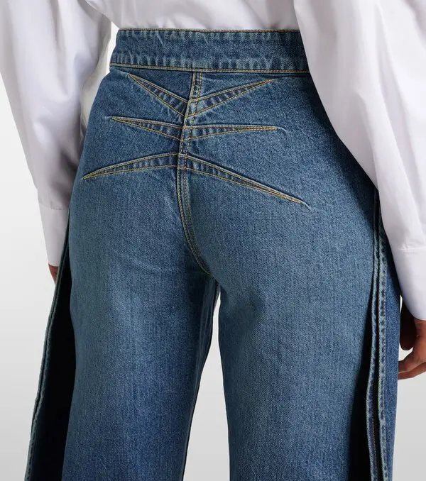 Alaïa High-rise Barrel-leg Jeans - Blue