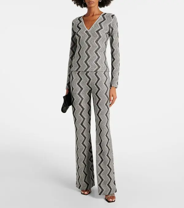 Missoni Zig Zag Lamé Wide-leg Pants