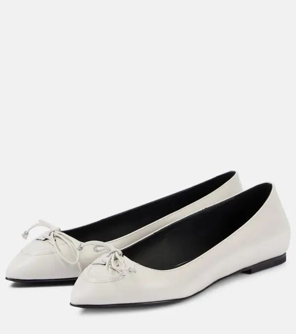Alaïa Leather Ballet Flats - White