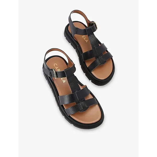 Carvela Pavilion T-bar Flat Leather Sandals