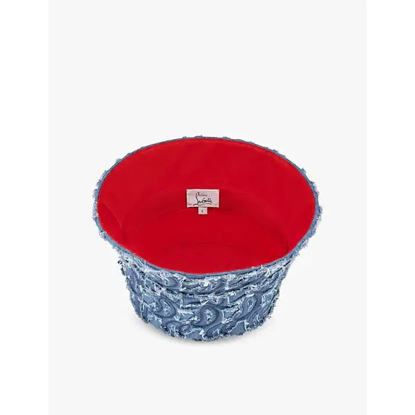 Christian Louboutin Bobino Toile Monogram-Weave Denim Bucket  display picture 2