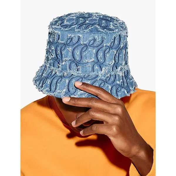 Louboutin BRAND NEW Denim Bucket Hat Christian Louboutin Denim Bucket Hat (XL) | The Little Purse main image 4