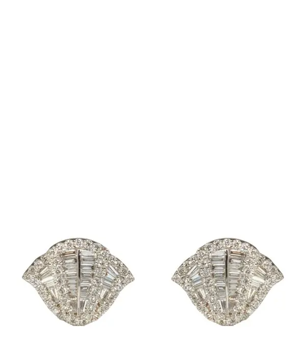 Annoushka White Gold And Diamond Flamenco Stud Earrings - Silver
