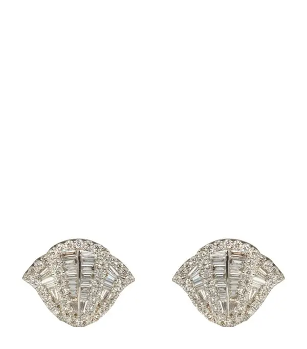 Annoushka White Gold And Diamond Flamenco Stud Earrings - Silver