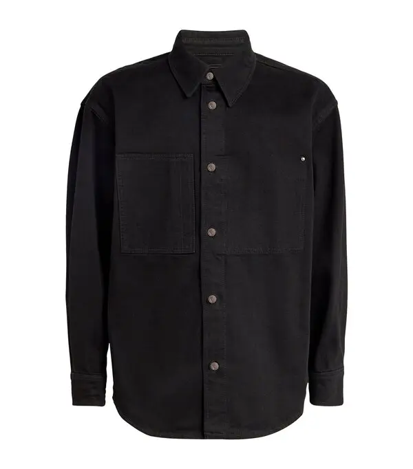 WOOYOUNGMI Denim Logo Shirt - Black