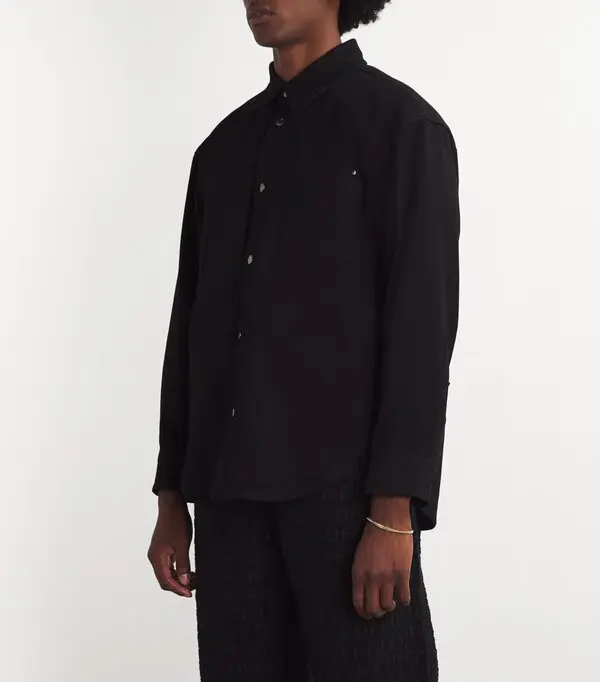 WOOYOUNGMI Denim Logo Shirt - Black