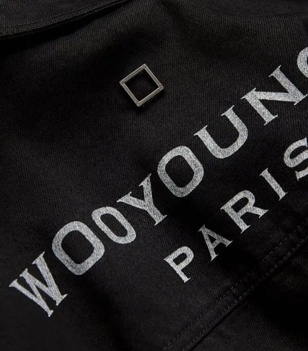 WOOYOUNGMI Denim Logo Shirt - Black
