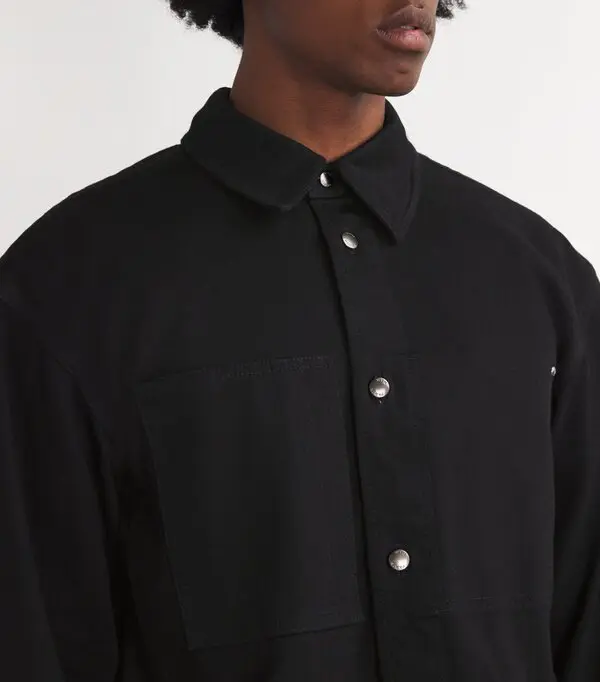 WOOYOUNGMI Denim Logo Shirt - Black
