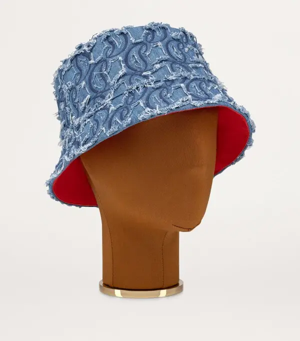 Christian Louboutin Bobino Denim Monogram Bucket Hat - Multi  display picture 1