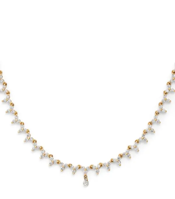 PERSEE Yellow And Diamond Triangle Tennis Necklace - Gold