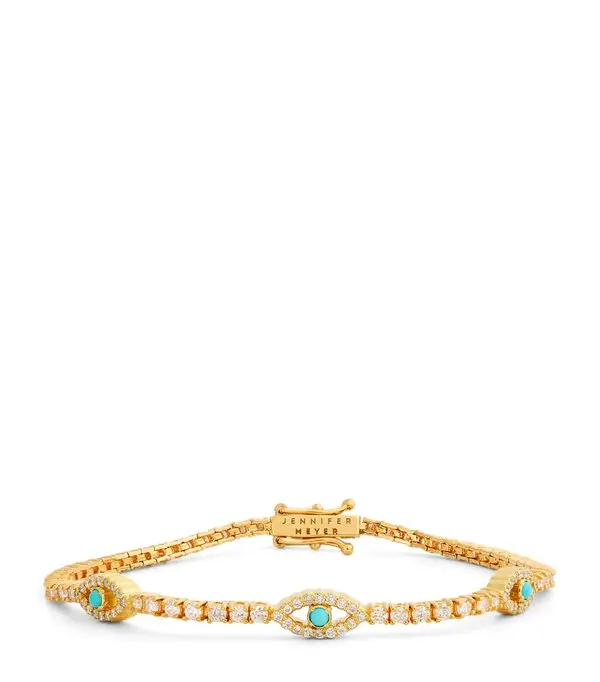 JENNIFER MEYER Edith Evil Eye Diamond Tennis Bracelet - Gold