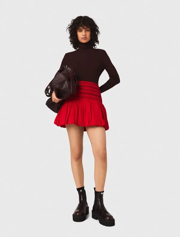 Maje Wool And Silk Turtleneck Sweater - Brown