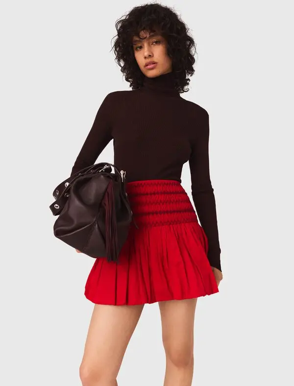 Maje Wool And Silk Turtleneck Sweater - Brown
