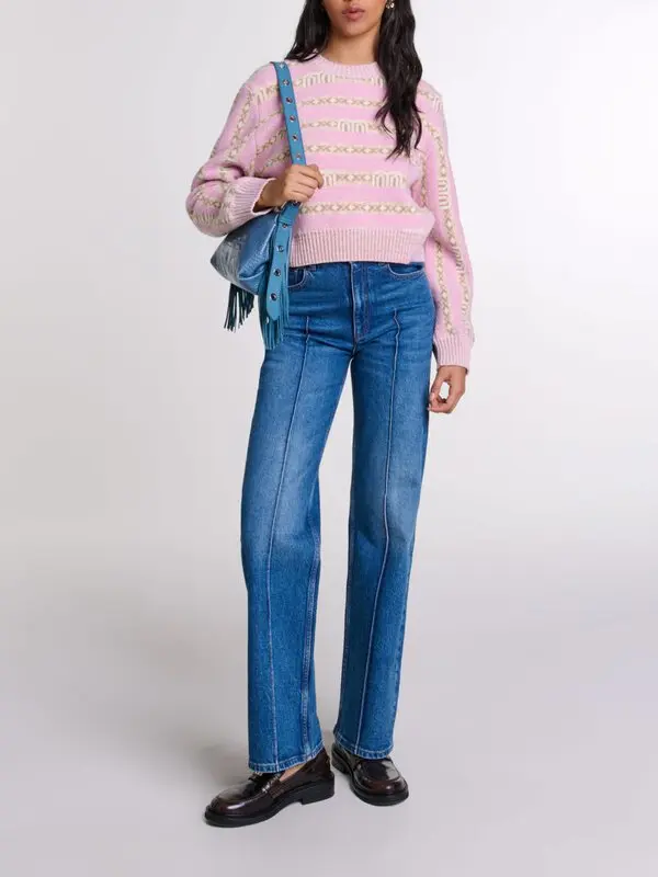 Maje Wool Jacquard Jumper