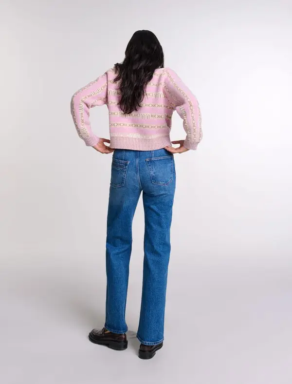 Maje Wool Jacquard Jumper