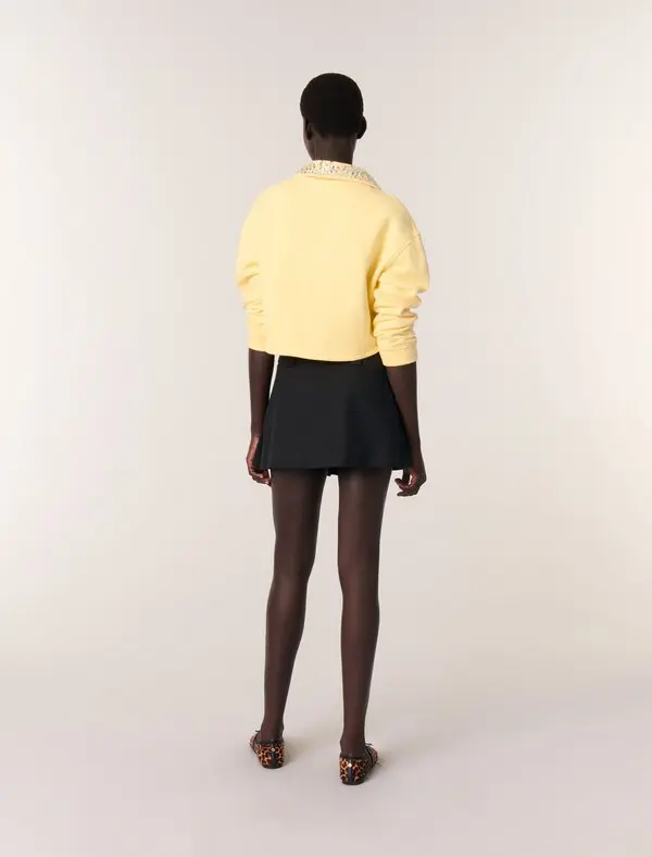 Maje Polyester Pleated Mini Skirt - Black