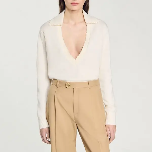 Sandro Polo-neck Rib-knit Sweater