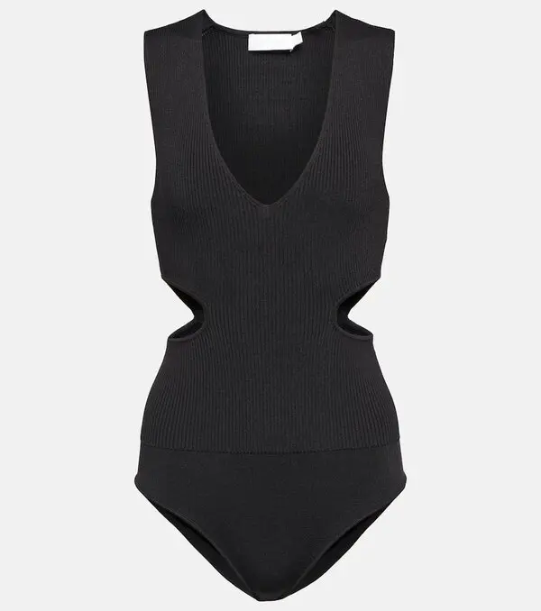 Simkhai Shelbi Ribbed-knit Bodysuit