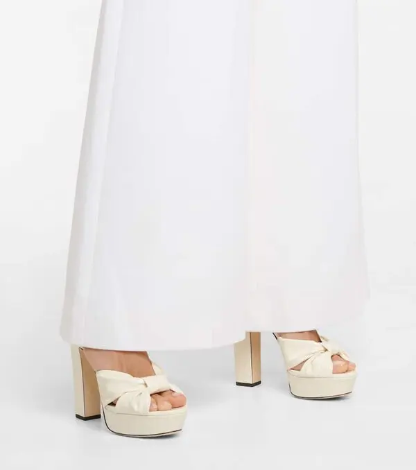 JIMMY CHOO Heloise 120 Platform Sandals - White