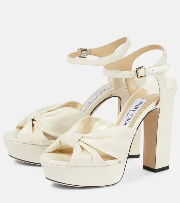JIMMY CHOO Heloise 120 Platform Sandals - White