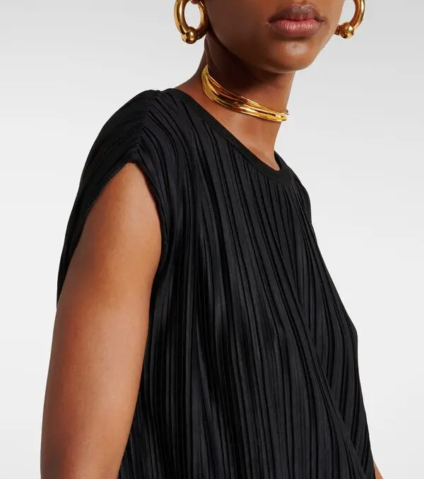 JOSEPH Plisse Jersey Midi Dress