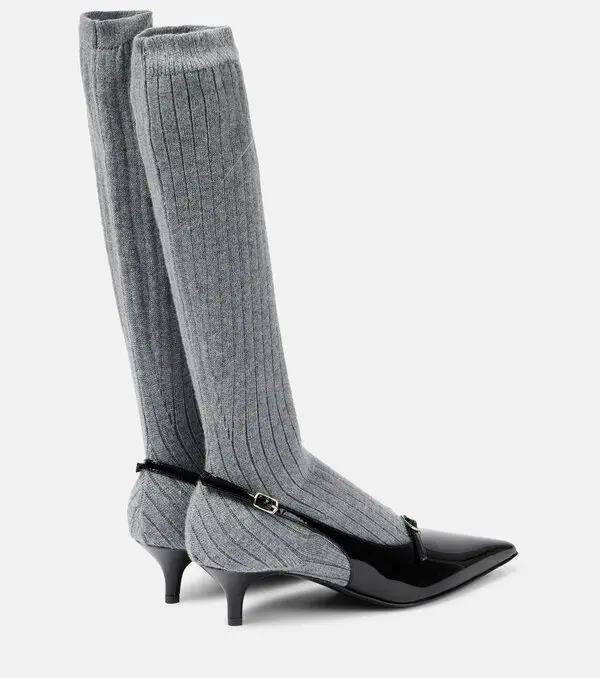 Magda Butrym Leather-trimmed Sock Boots
