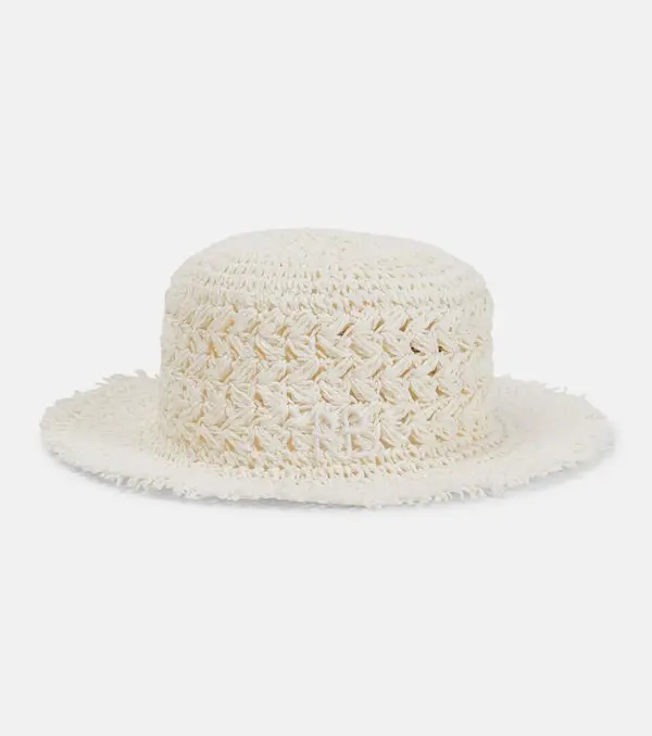 Ruslan Baginskiy Paper Straw Bucket Hat - White