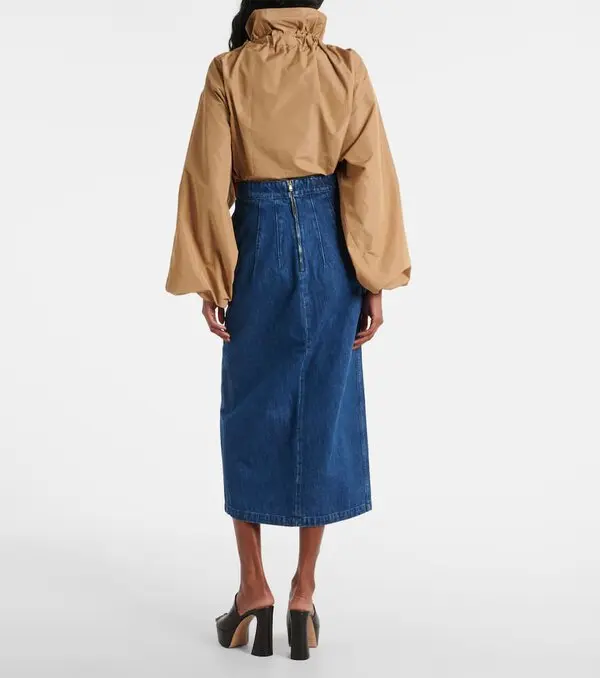 PATOU Denim Maxi Skirt - Blue