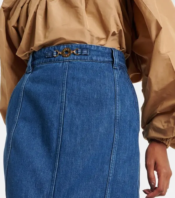 PATOU Denim Maxi Skirt - Blue