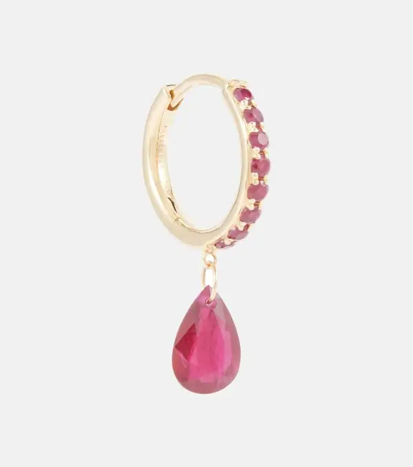 PERSEE Piercing Single Earring With Ruby - Gold