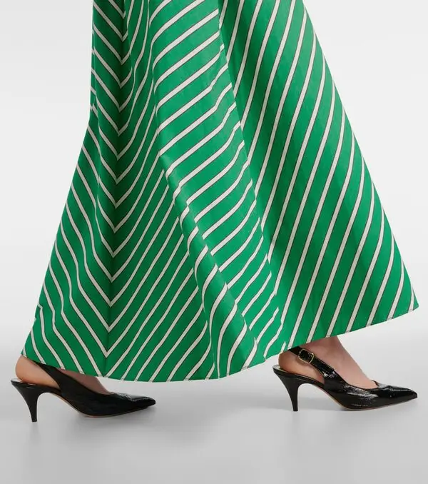 Staud Dawn Striped Cotton Poplin Maxi Dress