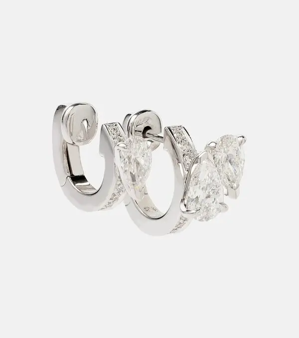REPOSSI 18kt White Gold Single Clip-on Earring With Diamonds - Silver