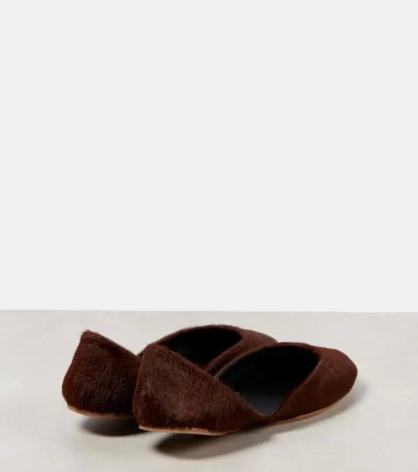 THE ROW Gemma Calf Hair Ballet Flats