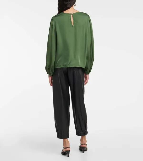 Velvet By Graham & Spencer Leila Satin Top - Green